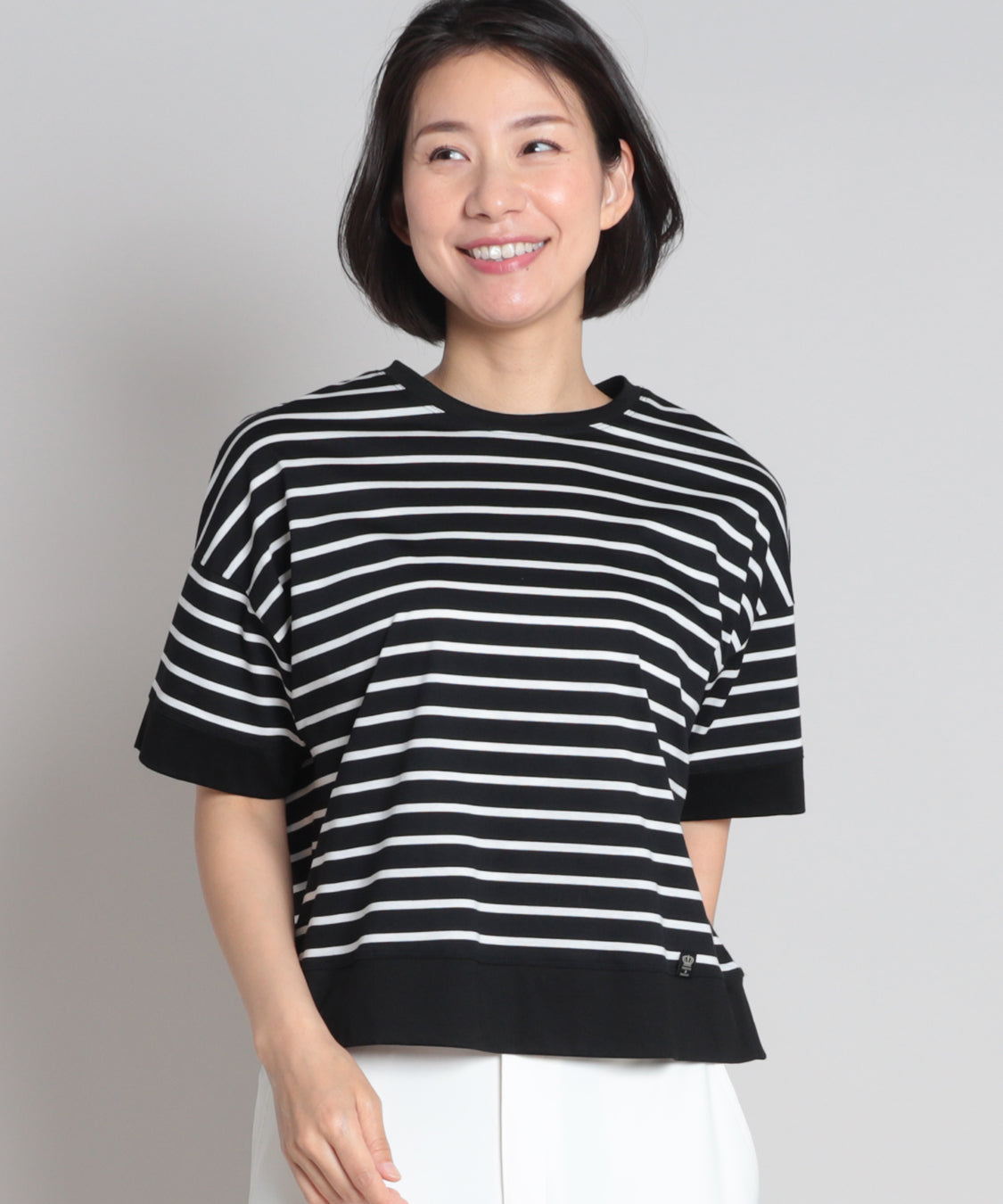 クロップボーダー セラビ(C'EST LA VIE)ブランドストア 50代60代からのファッション通販elife store(イーライフストア) – elife store（イーライフストア）